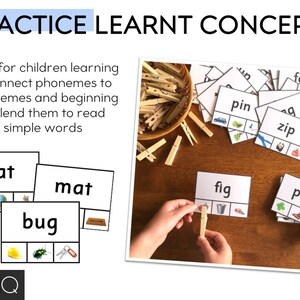 CVC Word Family Clip Cards | Science of Reading Aligned - Etsy