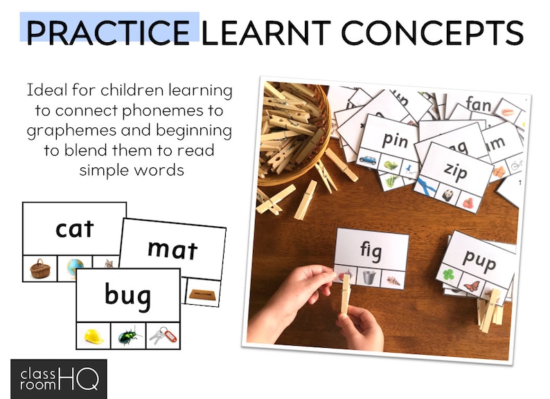 CVC Word Family Clip Cards Science of Reading Aligned - Etsy