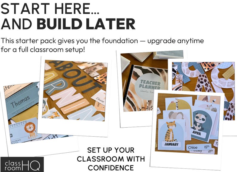Modern Safari Classroom Decor Starter Pack | Neutral Editable Theme ...