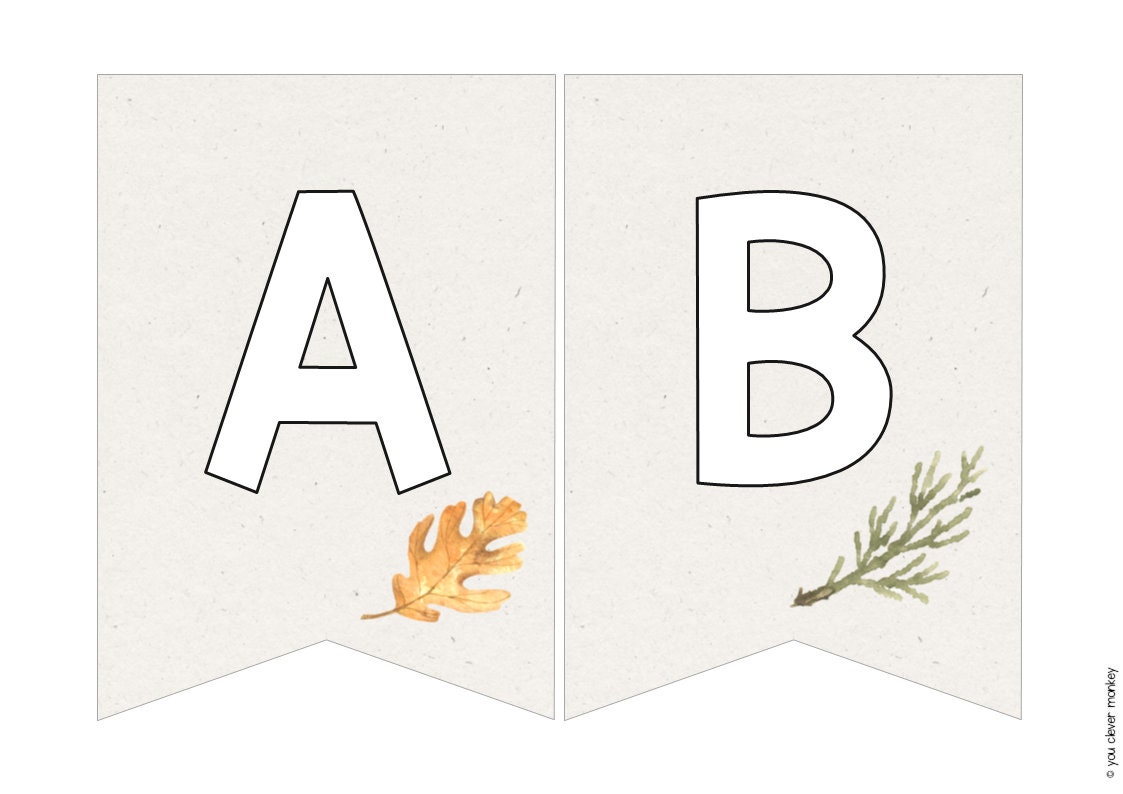 Classroom Bunting Banner Editable, Woodland Bulletin Board Letters ...