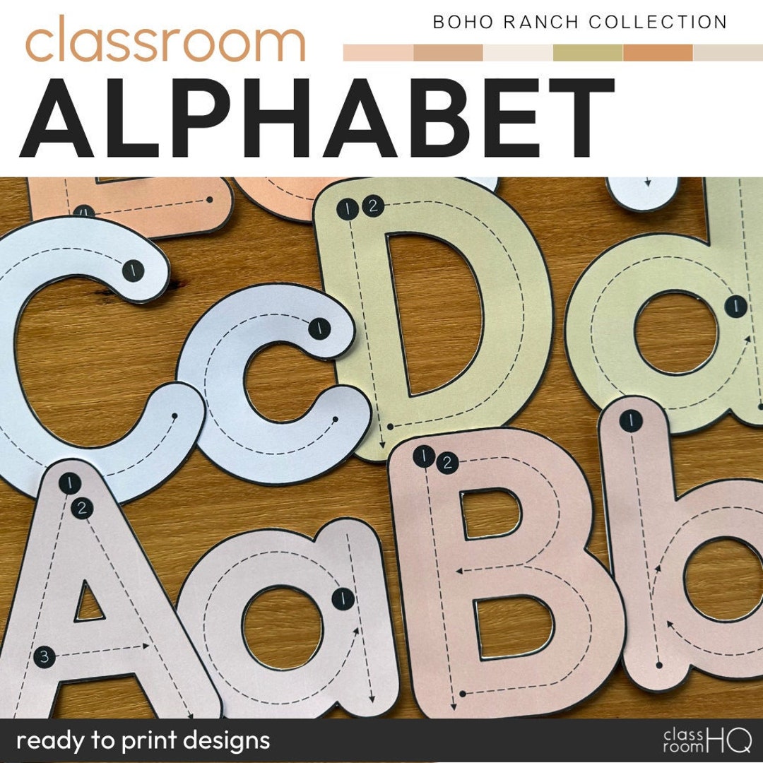 Vintage Southwestern Rustic Boho Classroom Decor Traceable Alphabet ...
