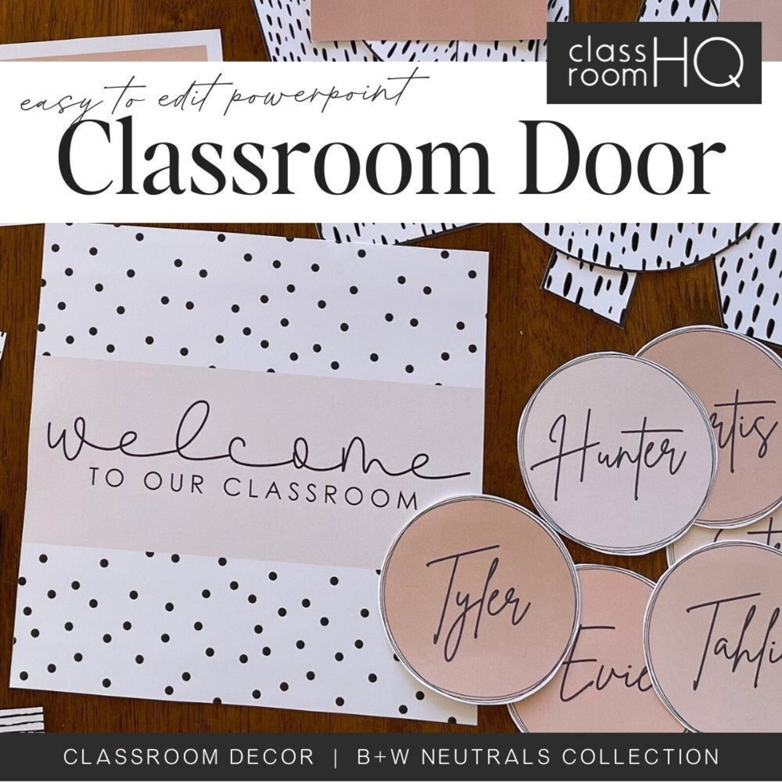 BW NEUTRALS Classroom Door Bulletin Board Display - Etsy