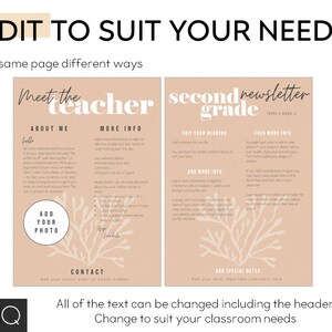 Modern Neutral Boho Theme Classroom Decor Editable Meet the Teacher ...
