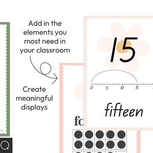 Vintage Retro Daisy Calm Classroom Theme Editable Number Posters HAZY ...