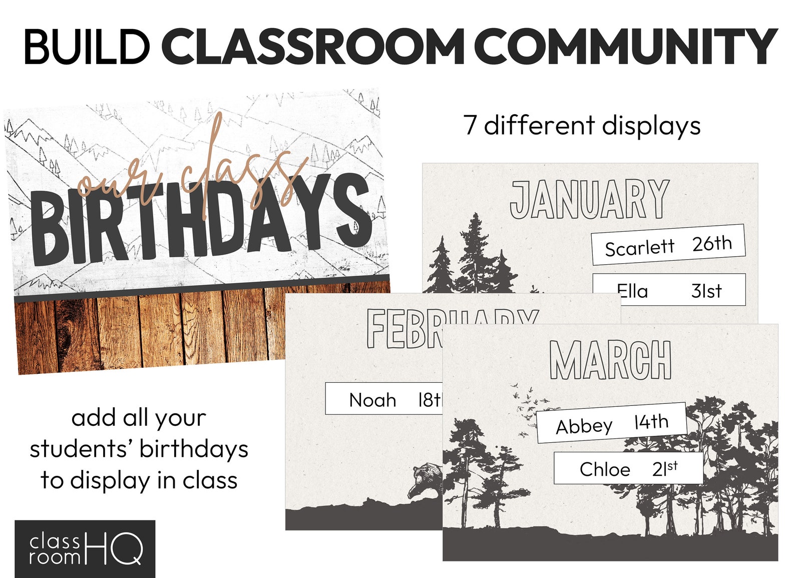 Woodland Forest Theme Classroom Decor Class Birthday Display Pack ...