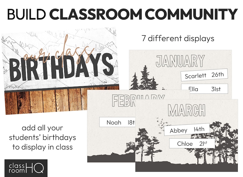 Woodland Forest Theme Classroom Decor Class Birthday Display Pack ...