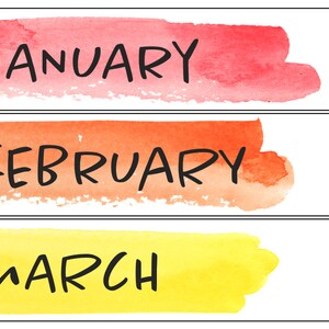 Rainbow WATERCOLOR PAINT Classroom Calendar - Etsy