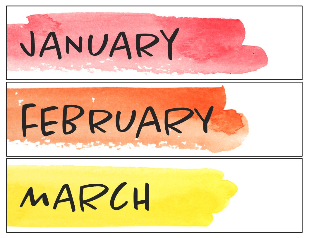 Watercolor Rainbow Theme Classroom Decor Large Classroom Calendar Pack ...