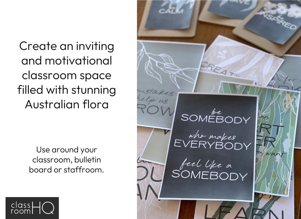 AUSSIE FLORA Inspirational Growth Mindset Classroom Posters ...