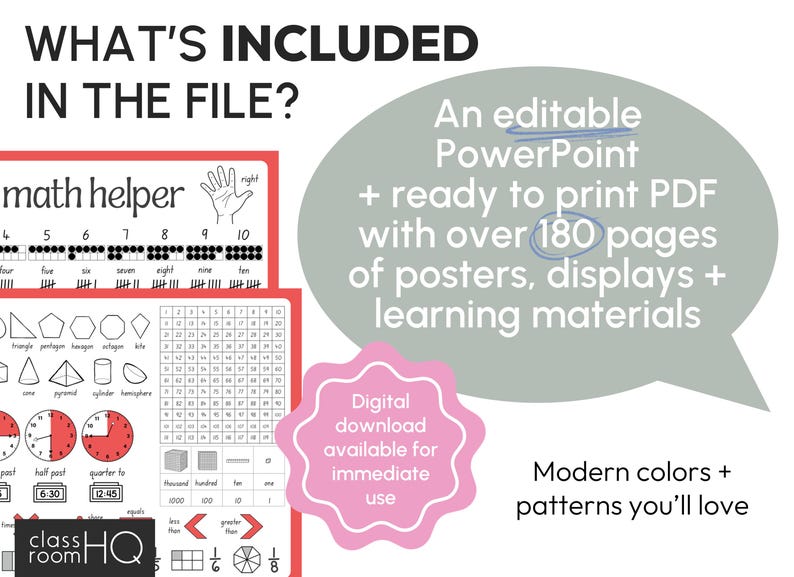 Editable Math Display Math Wall Resources Pack | SPRING GARDEN ...