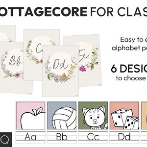 COTTAGECORE Alphabet Posters - Etsy