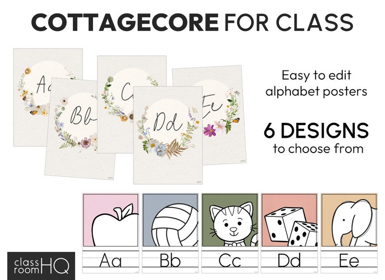 Editable Classroom Alphabet Posters A-Z | ABC Wall Display Phonics ...