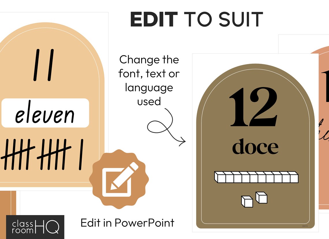 Modern Neutral Boho Theme Classroom Decor Number Posters | BOHO SUMMER ...