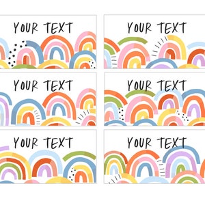 Pastel Modern Rainbow Classroom Decor Editable Teacher Toolbox Labels ...