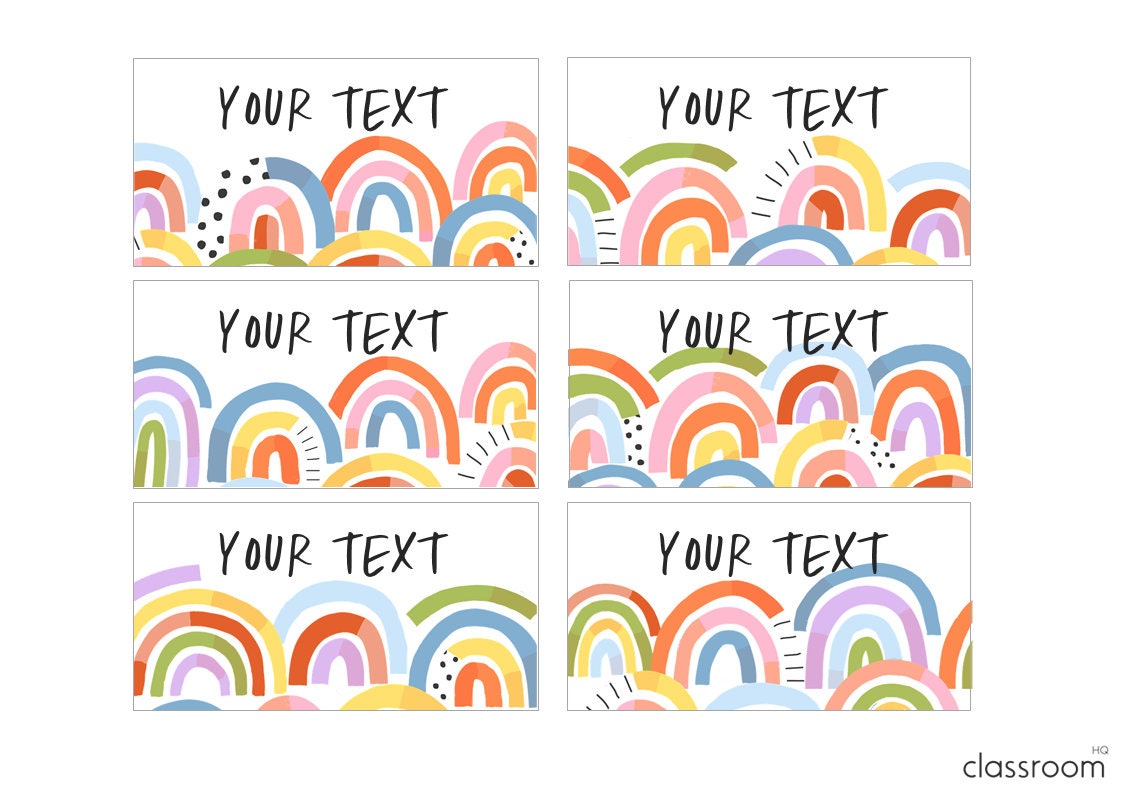 Pastel Modern Rainbow Classroom Decor Editable Teacher Toolbox Labels ...