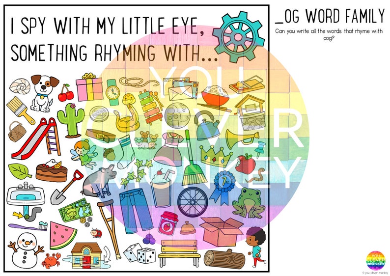Rhyming Short Vowel Sound Word Family I Spy Mats COMPLETE - Etsy