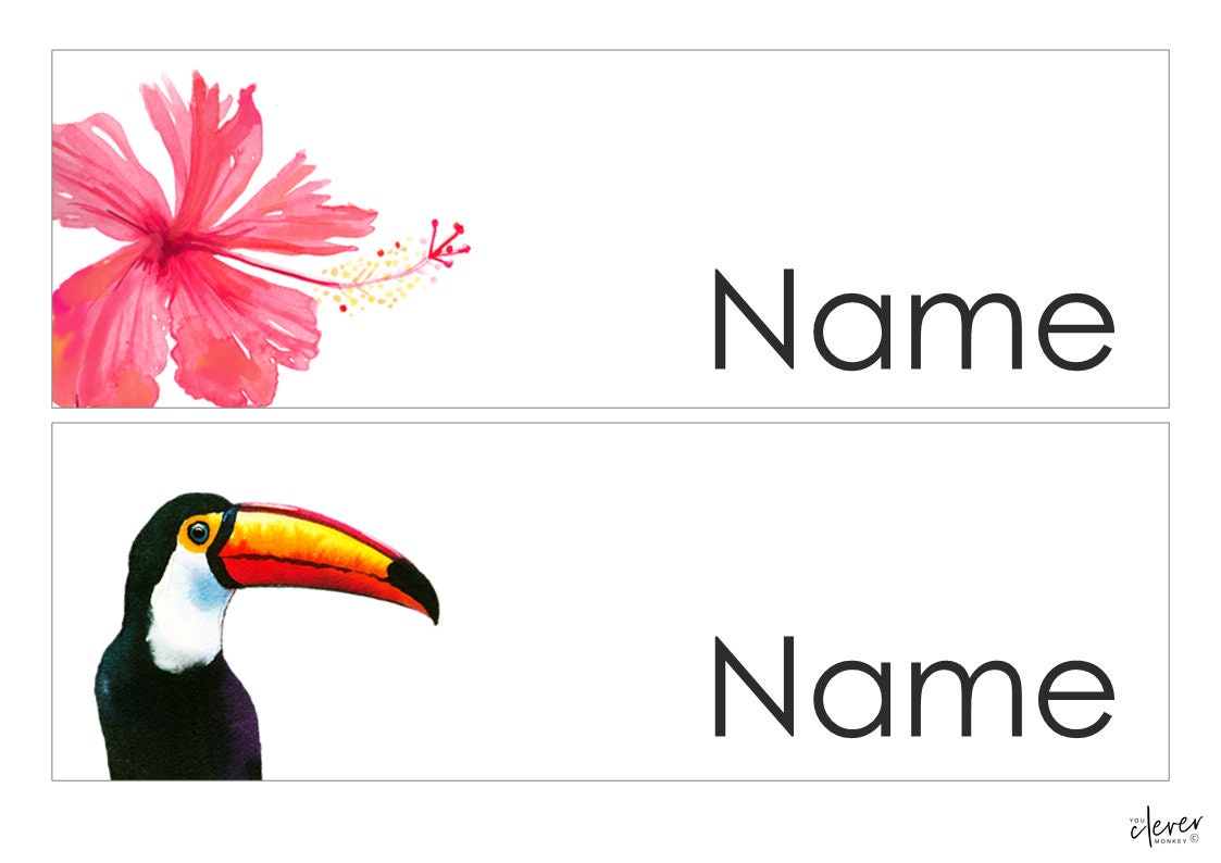 Modern Tropical Classroom Decor Desk Plates | TROPICAL COAST - Etsy