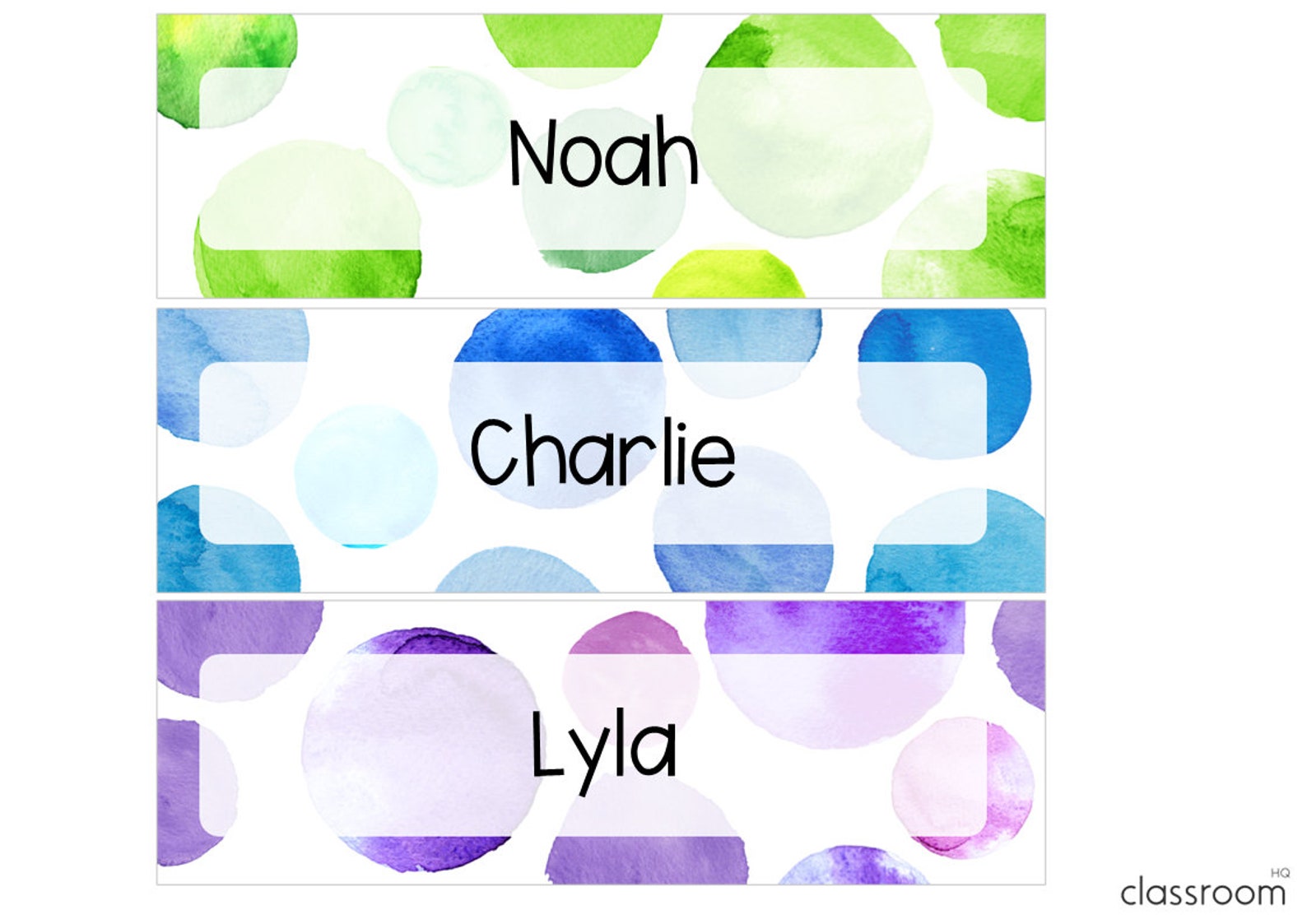 Watercolor Rainbow Theme Classroom Decor Editable Student Desk Labels ...