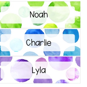 Watercolor Rainbow Theme Classroom Decor Editable Student Desk Labels ...