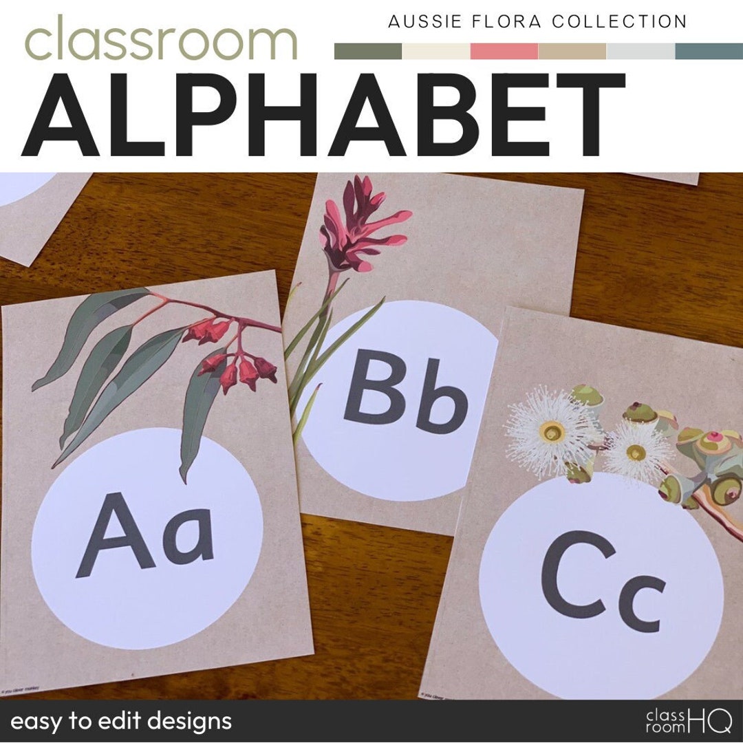 AUSSIE FLORA Alphabet Posters | Australian Eucalyptus Classroom Decor ...