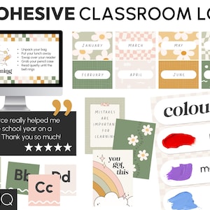 Vintage Retro Daisy Theme Classroom Decor Bundle HAZY DAISY Classroom ...