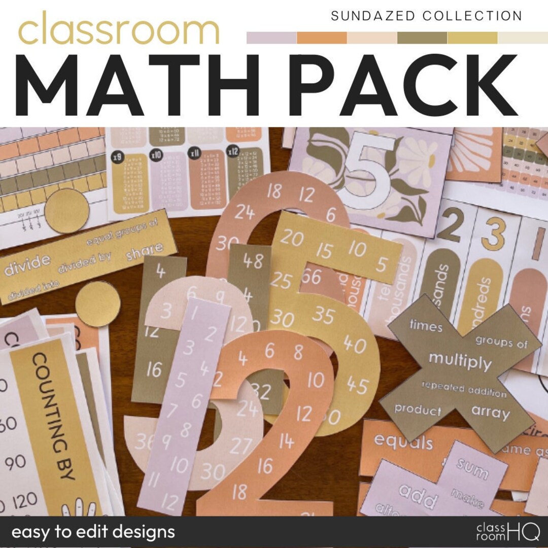 Groovy Vintage Retro Theme Classroom Decor Math Resources Pack ...