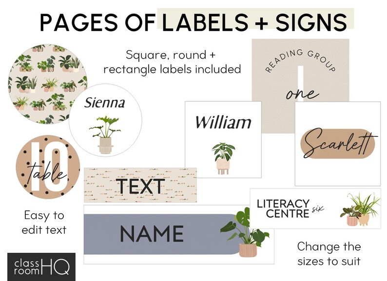 Editable Class Supply Labels, Posters & Signs Pack | PLANT LIFE ...