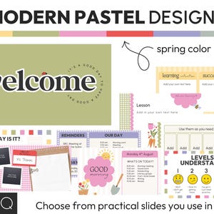 Editable Daily Slides Classroom Digital Templates | SPRING GARDEN ...