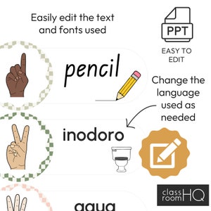 Vintage Retro Daisy Calm Classroom Theme Editable Hand Signal Posters ...