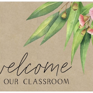 Australian Eucalyptus Class Theme Editable Class Door Decor Bulletin ...