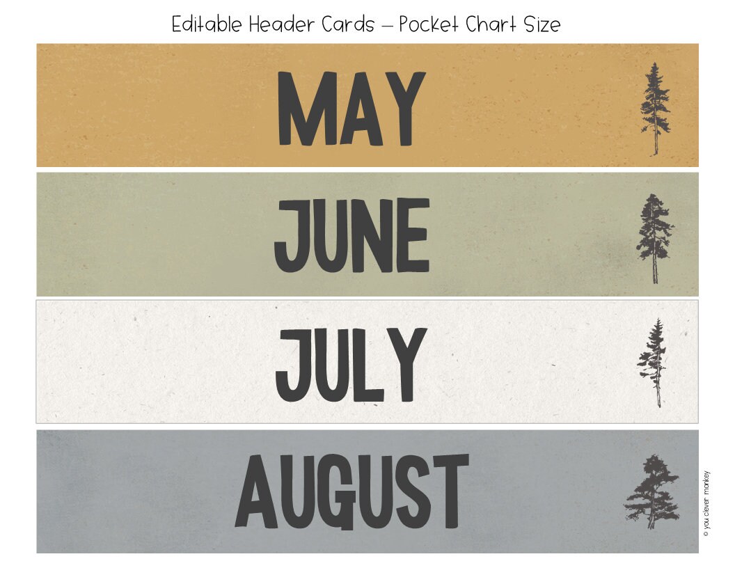 Woodland Forest Theme Classroom Decor Large Classroom Calendar Pack ...