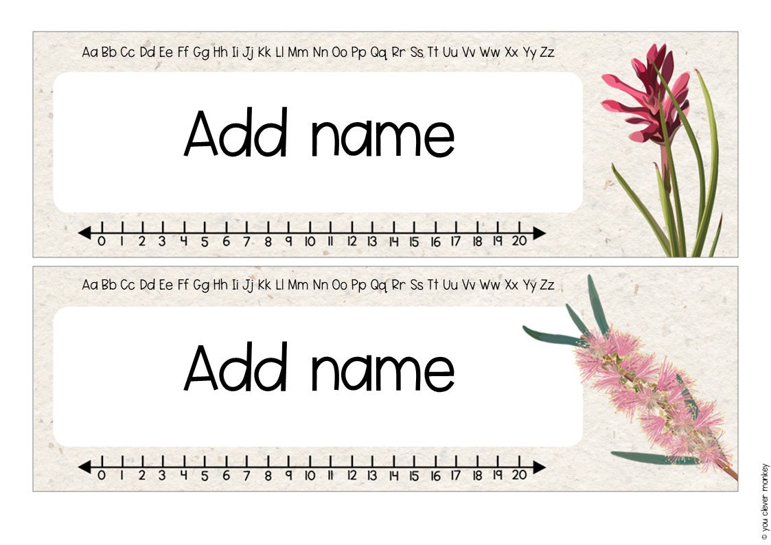 AUSSIE FLORA Editable Desk Plates - Etsy Australia