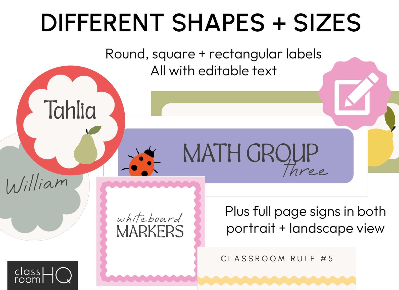 Editable Classroom Labels, Signs & Posters | SPRING GARDEN Classroom ...