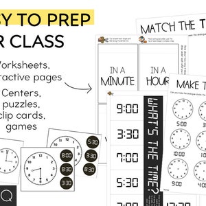 Telling Time - Hour and Half Hour Time Pack - Etsy