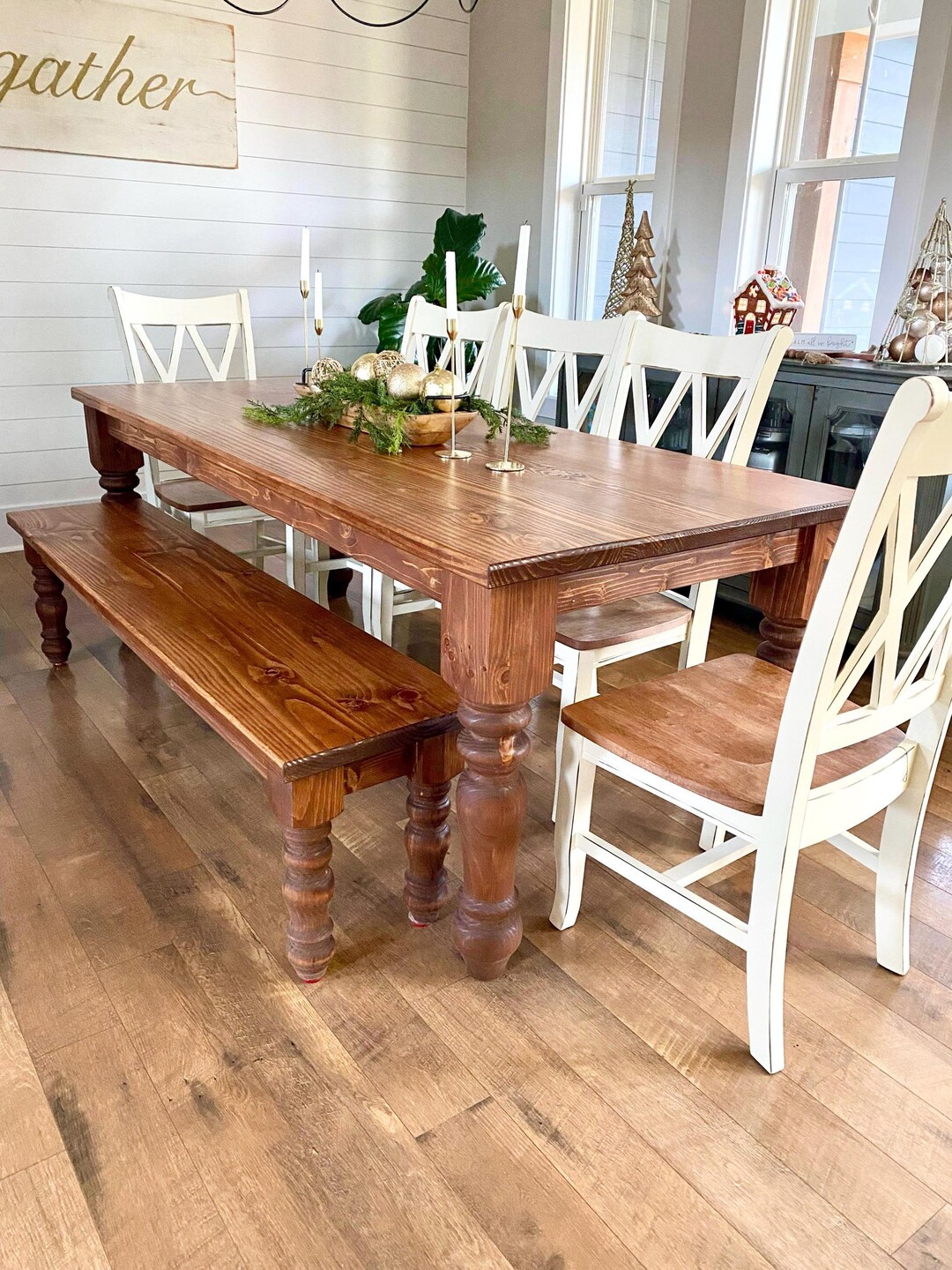 Chunky Leg Farmhouse Table - Etsy