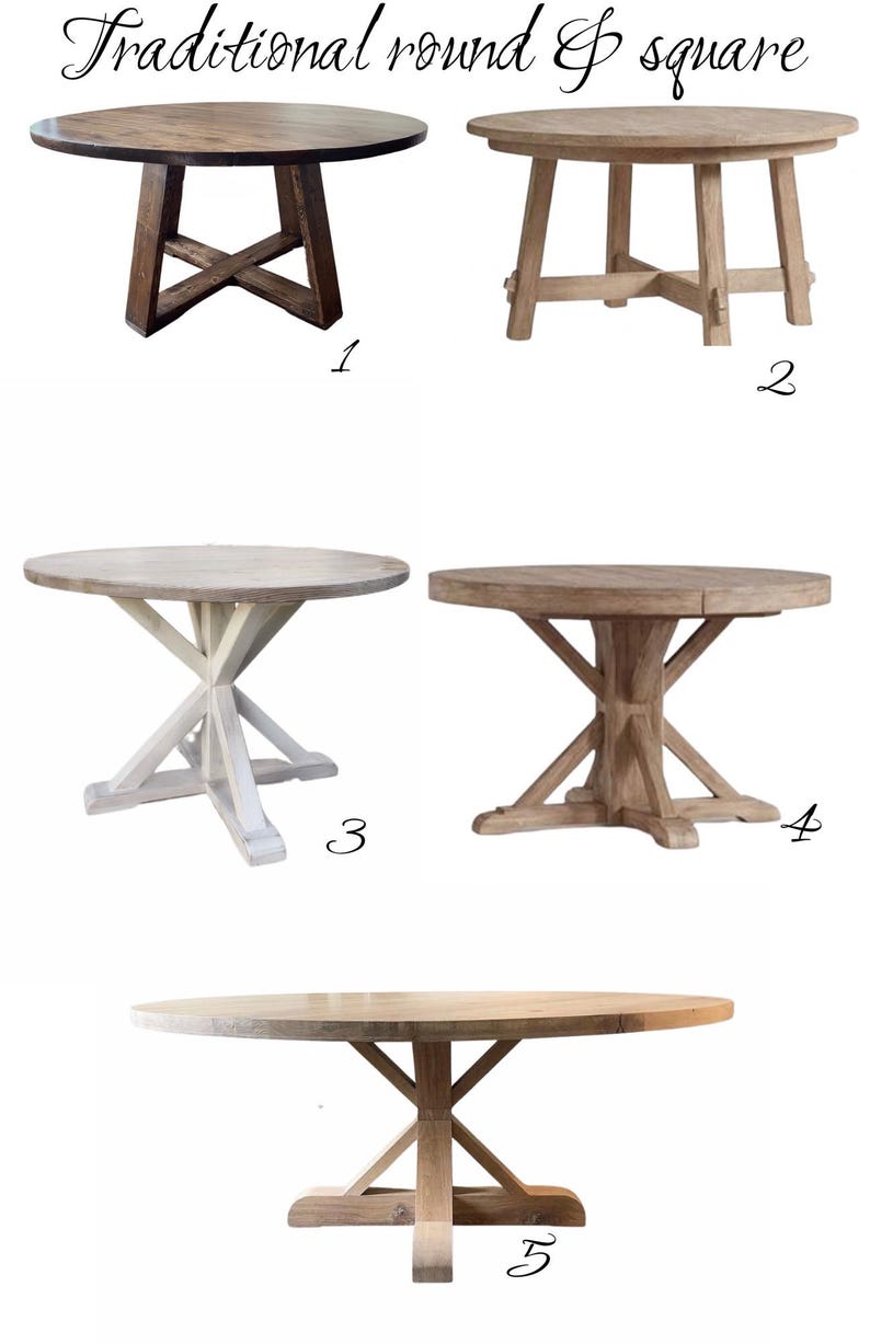 Round Farmhouse Table - Etsy