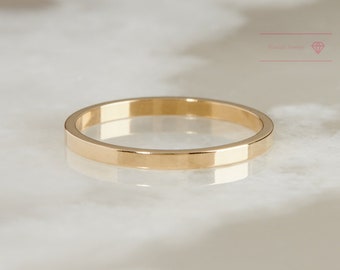 Flat Wedding Ring - Etsy
