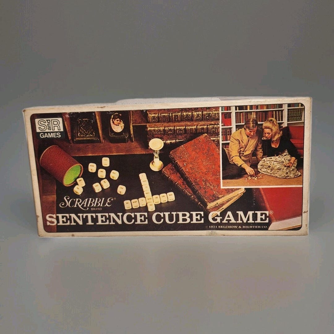 Vintage 70’s Scrabble Sentence Cube Game, Selchow Richter Made in USA ...