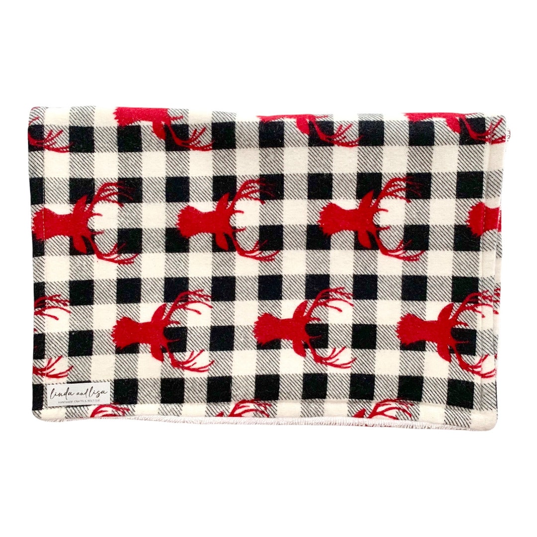 Checkered Reindeer Burp Cloth - Etsy