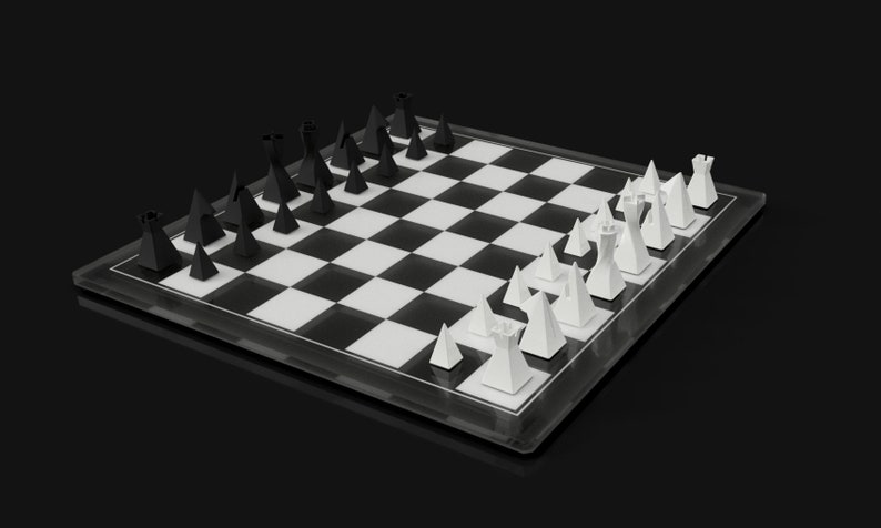 Modern Minimalistic Chess Set Digital Files - Etsy