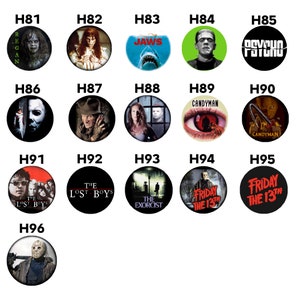 Horror Movie 1.5 Pinback Buttons Collection 2 - Etsy