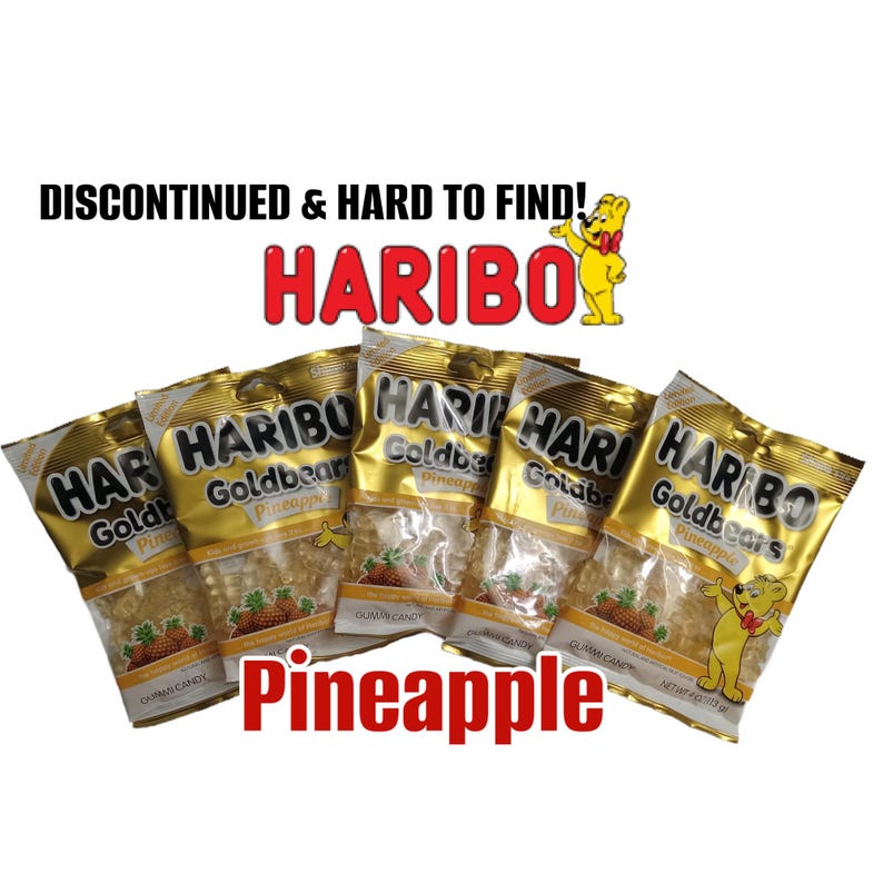 Haribo Hard to Find Gummi Bears Candy Goldbears Pineapple - Etsy