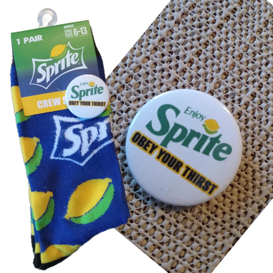 Sprite Pop Silly Socks With Matching Pinback Button Pin - Etsy
