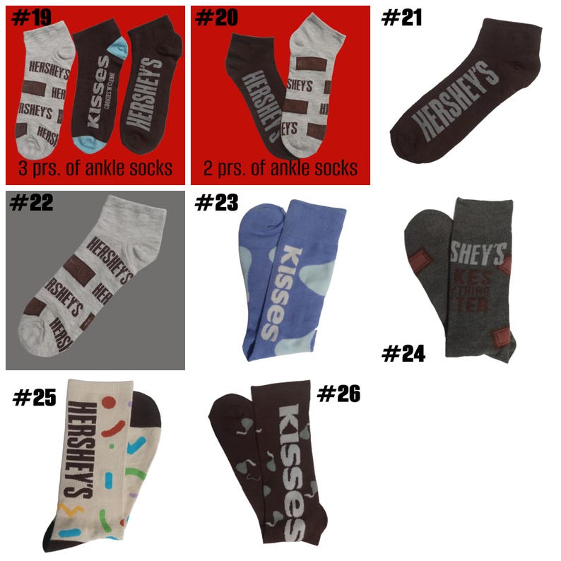 Chocolate Theme Socks 24 Different Styles to Pick From - Etsy
