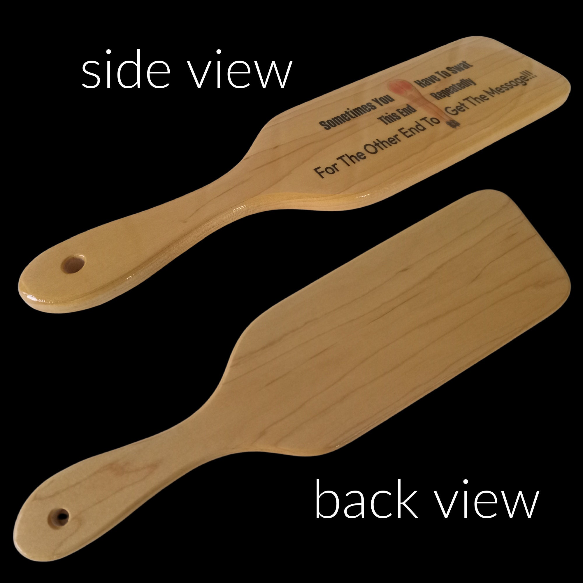 Maple Wood Spanking Paddle 13-3/4 X3-1/2 X 1/2 swat Repeatedly to Get ...
