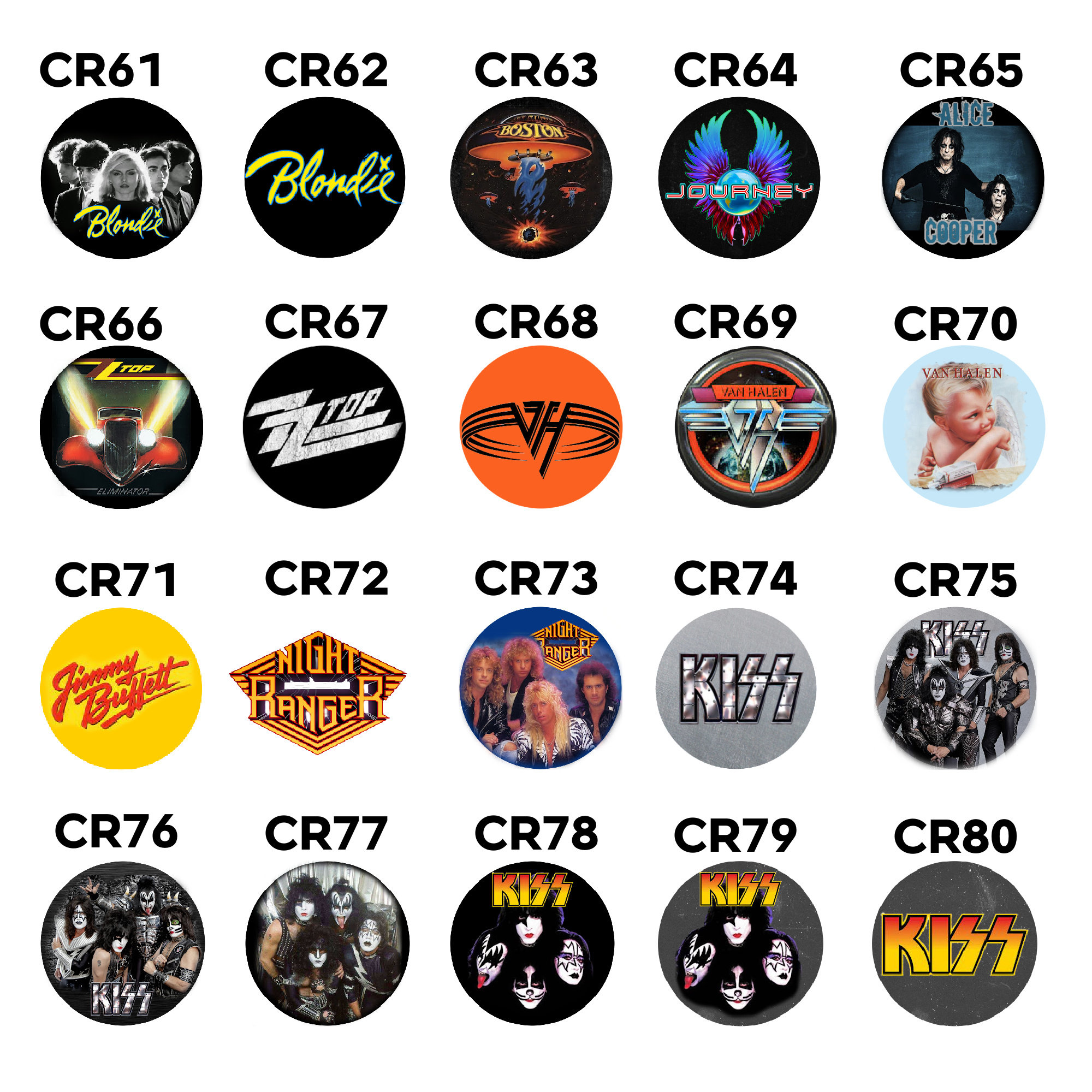 70s-80s Classic Rock 1.5 Pinback Buttons Collection 2 - Etsy