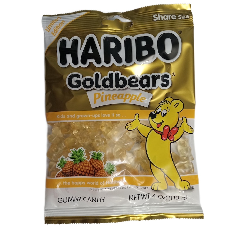 Haribo Hard to Find Gummi Bears Candy Goldbears Pineapple - Etsy