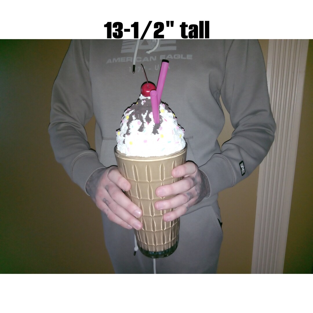 HUGE Faux Fake Chocolate Milkshake 13-1/2 Tall Prop Milkshake Food Prop ...
