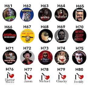 Horror Movie 1.5" Pinback Buttons Collection 2 - Etsy