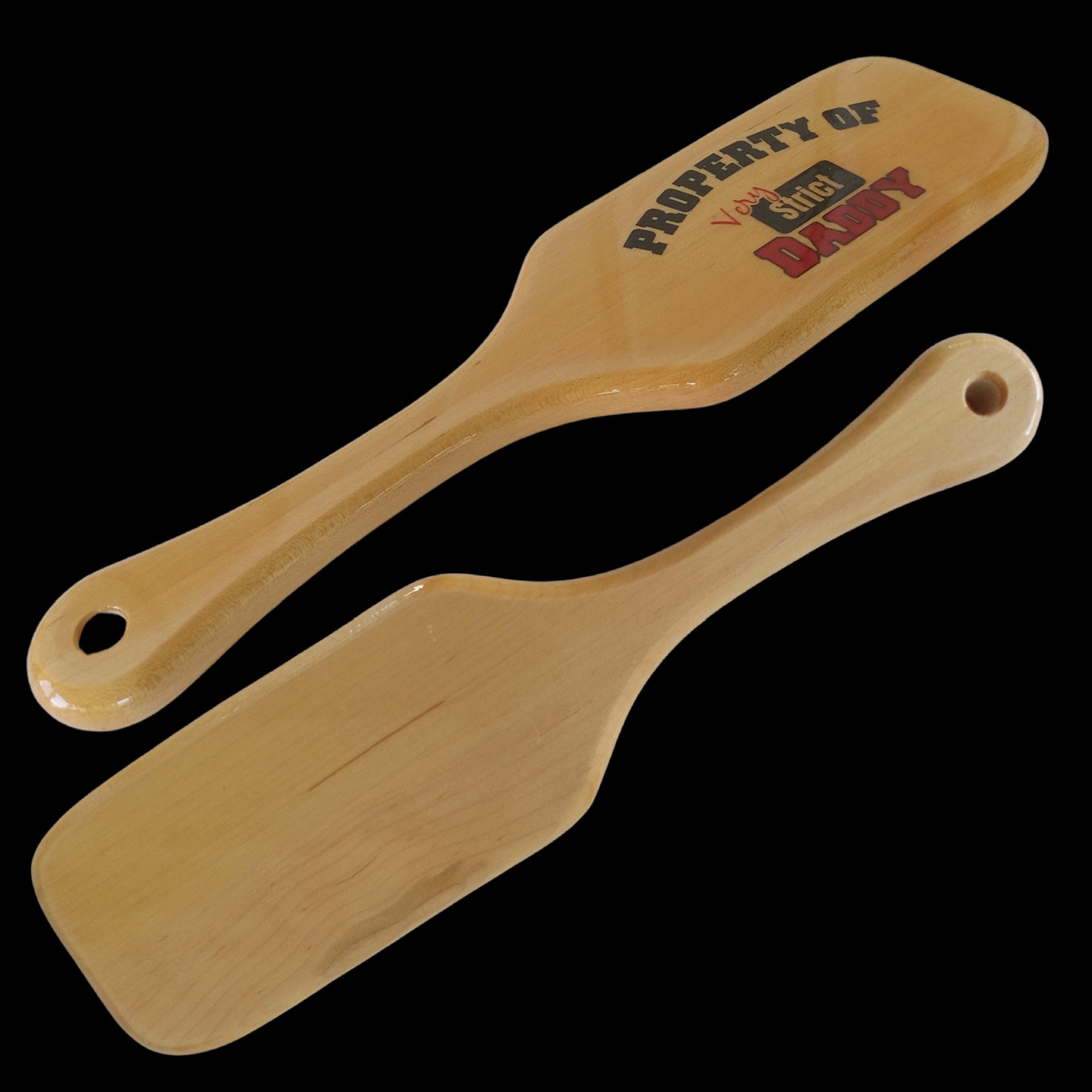 Maple Wood Spanking Paddle 11-3/4 X3 X 1/2" "property of Very Strict ...